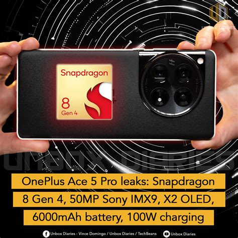 Oneplus Ace 5 Pro Leaks Snapdragon 8 Gen 4 50mp Sony Imx9 X2 Oled 6000mah Battery 100w
