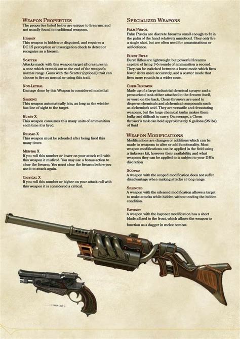 WEAPON PROPERTIES The Properties Listed Below Are Unique To Firearms And Ot Usually Found In