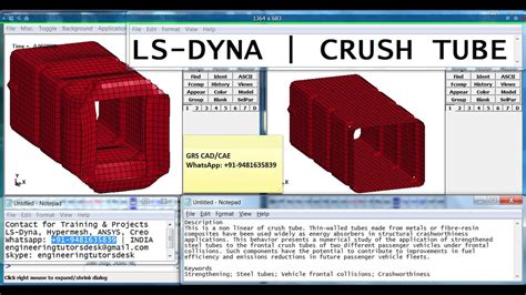 Ls Dyna Explicit Dynamic Analysis Crush Tube Nonlinear Analysis