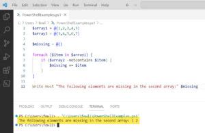 Compare Two Arrays For Missing Elements In PowerShell