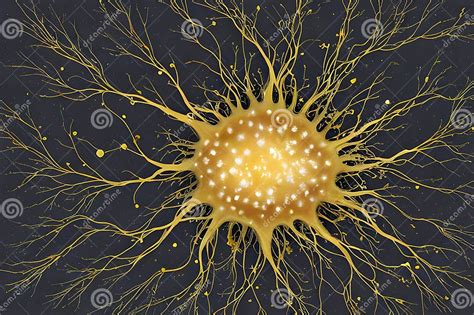 Un Grupo De Neuronas Flotantes Y Ramificaciones Con Axones Y Dendritas