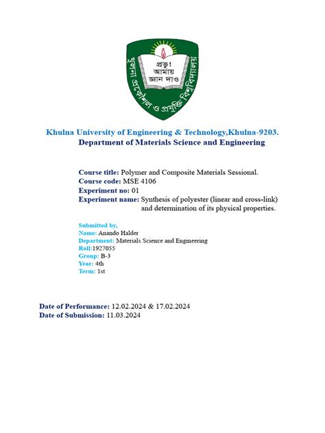 Lab 1 2 Download Free Pdf Polyester Polymers