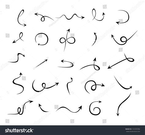 Soft Curved Lines Arrows Soft Hand Stock Vector Royalty Free Shutterstock