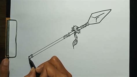 How To Draw Spear Weapons Step By Step Youtube