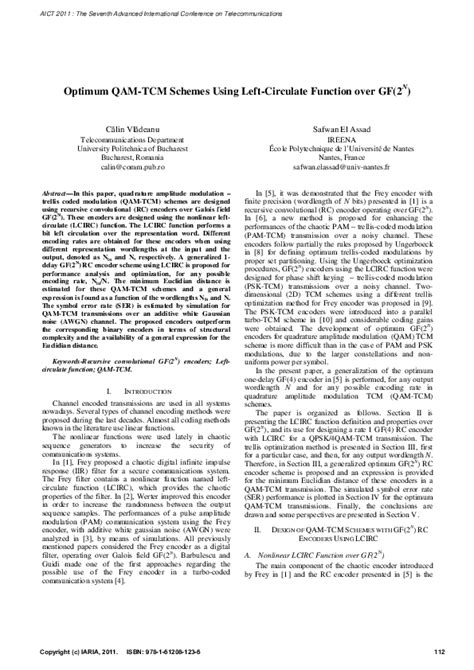 Pdf Optimum Pam Tcm Schemes Using Left Circulate Function Over Gf 2n