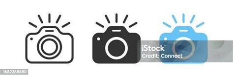 사진 아이콘을 찍습니다 카메라 표지판 사진 플래시 기호입니다 전화 사진 기호입니다 포토카메라 아이콘입니다 블랙 블루 색상 벡터 기호입니다 카메라에 대한 스톡 벡터 아트 및