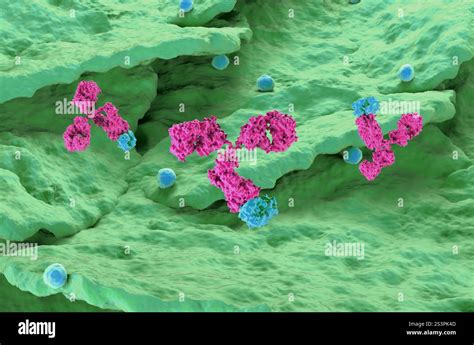 Monoclonal Antibody Therapy In Psoriasis Closeup View 3d Illustration