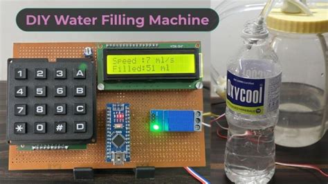 Машина для розлива воды с использованием датчика расхода и Arduino