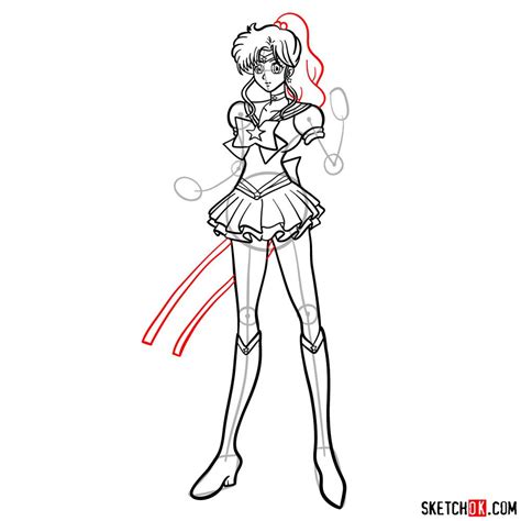 How To Draw Sailor Jupiter Step By Step Sketchok Easy Drawing Guides