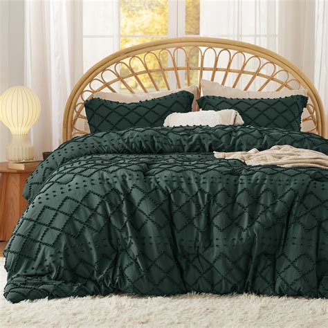 Bedsure Queen Comforter Set Dark Emerald Green Comforter Forest