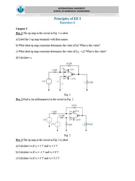 Exercises 4 Pdf Operational Amplifier Amplifier