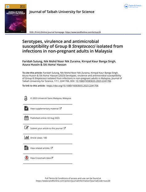 Pdf Serotypes Virulence And Antimicrobial Susceptibility Of Group B Streptococci Isolated