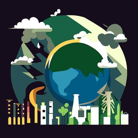 Premium Vector Earth Pollution Concept Art