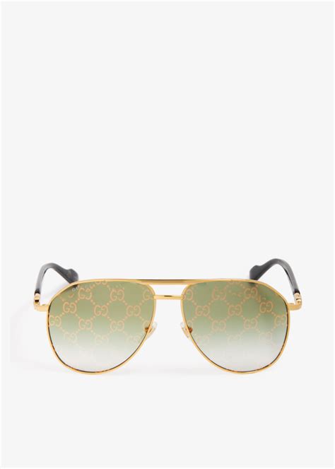 Gucci Aviator Frame Sunglasses For Men Gold In Ksa Level Shoes