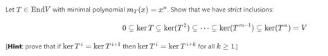 Solved Let T∈endv With Minimal Polynomial Mtxxn Show