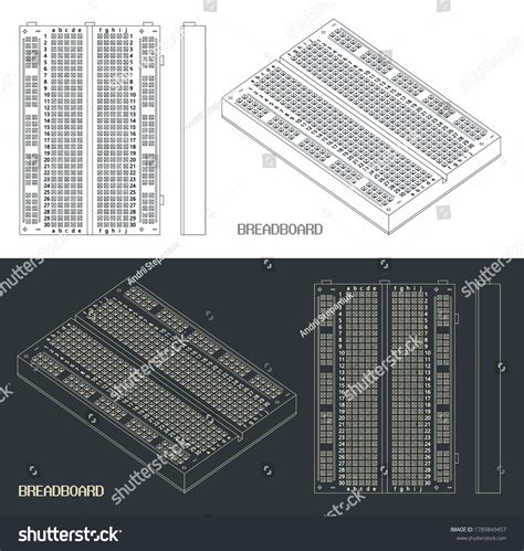 Stylized Vector Illustration Breadboard Electronics Engineers Stock Vector Royalty Free