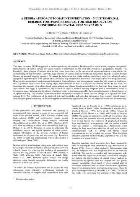 Pdf A Geobia Approach To Map Interpretation Multitemporal Building Footprint Retrieval For