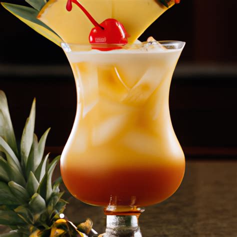 Caribbean Sunset Tropical Cocktail With Three Rums And Banana Liqueur