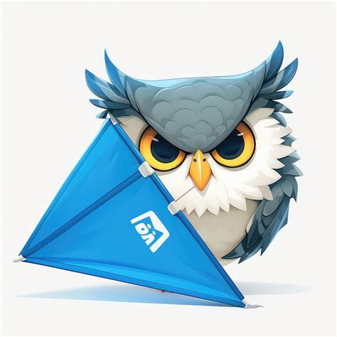 An Owl Is Gliding On A Hang Glider Cartoon Style Premium Ai Generated