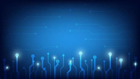 Hi Tech Digital Circuit Board Ai Pad And Electrical Lines Connected On Blue Lighting Background