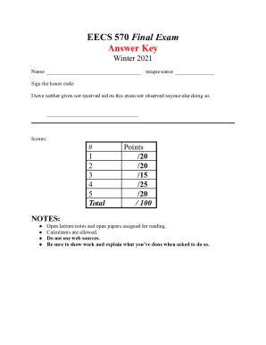 Fillable Online EECS 570 Final Exam Answer Key Fax Email Print