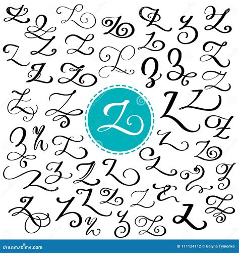 Letra Dibujada Mano Z De La Caligrafía Del Vector Fuente De La Escritura Letras Aisladas