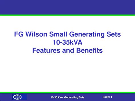 Ppt Fg Wilson Small Generating Sets 10 35kva Features And Benefits
