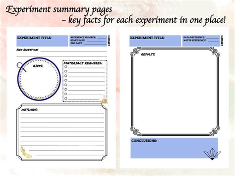 Laboratory Notebook Template Art Deco Lab Journal PDF Experiment Data Book Etsy