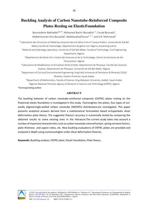 Pdf Buckling Analysis Of Carbon Nanotube Reinforced Composite Plates
