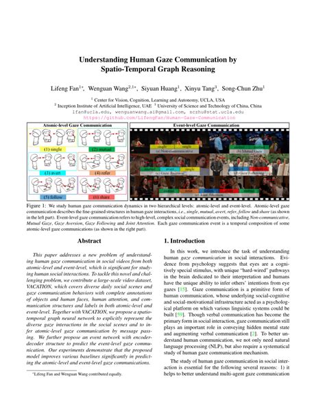 Pdf Understanding Human Gaze Communication By Spatio Temporal Graph Reasoning