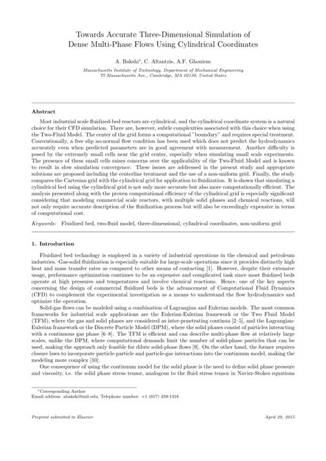 Pdf Towards Accurate Three Dimensional Simulation Of Dense Multi