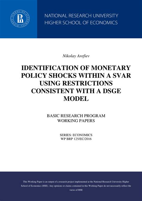Pdf Identification Of Monetary Policy Shocks Within A Svar Using Restrictions Consistent With