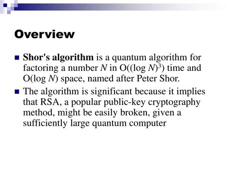 Ppt Shors Algorithm Powerpoint Presentation Free Download Id931900