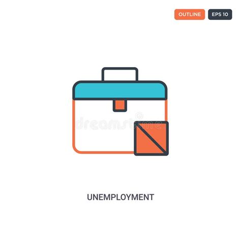 2 Color Unemployment Concept Vector Icon Isolated Two Color Unemployment Vector Sign Symbol