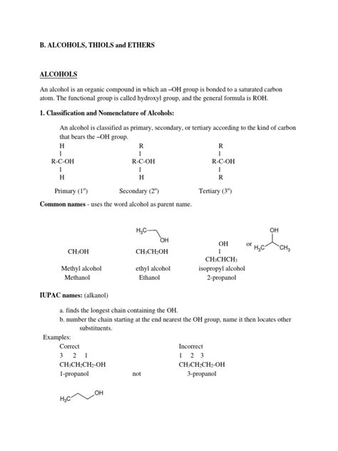 Alcohol Thiol And Ether Pdf Ethanol Thiol