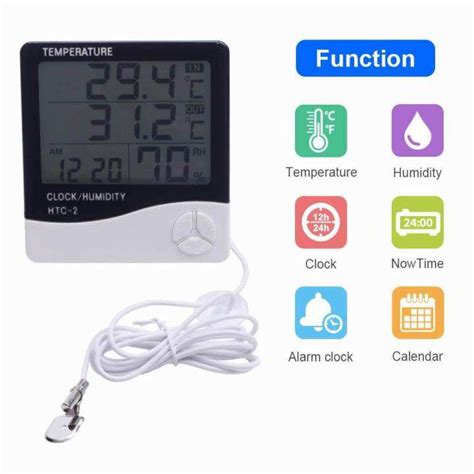RCYAGO LCD Digital Thermometer Hygrometer Clock Room Temperature Sensor Alarm Humidity Tester