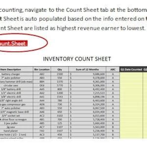 ABC Cycle Counting Analysis In Excel With Training Etsy