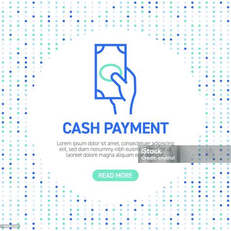 Cash Payment Line Icons Simple Outline Symbol Icons With Pattern Stock