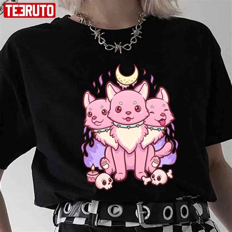 Kawaii Pastel Goth Cute Creepy Occult Cerberus Unisex T Shirt Teeruto