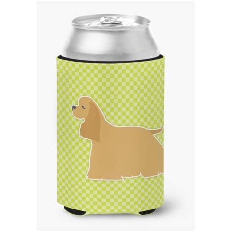 Cocker Spaniel Checkerboard Green Can Or Bottle Hugger 1 Harris Teeter
