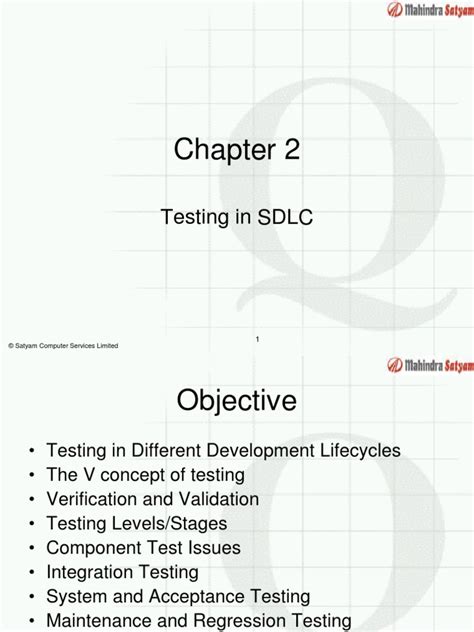 Pdf Chapter 2 Testing In Sdlc Dokumentips
