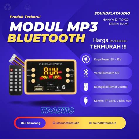 Jual Modul Bluetooth MP3 Audio Player Untuk Ampli Tip Rakitan Shopee Indonesia
