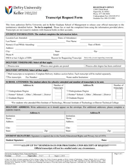 27 Application For Transcript Certificate Free To Edit Download And Print Cocodoc