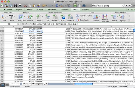 Transferring All IPhone Text Messages To An Excel Spreadsheet
