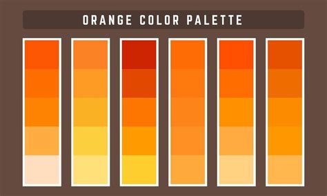 Orange Vector Color Palette Orange Color Palettes Color Palette Orange Palette
