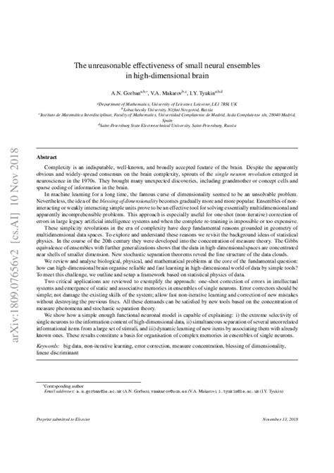 Pdf The Unreasonable Effectiveness Of Small Neural Ensembles In High