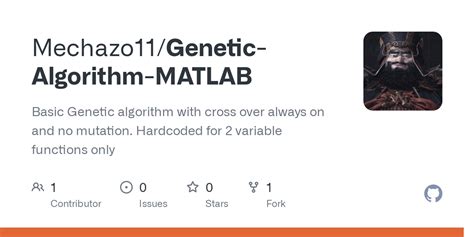 Github Mechazo11genetic Algorithm Matlab Basic Genetic Algorithm