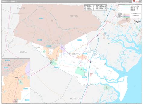 Liberty County Ga Zip Code Map Premium