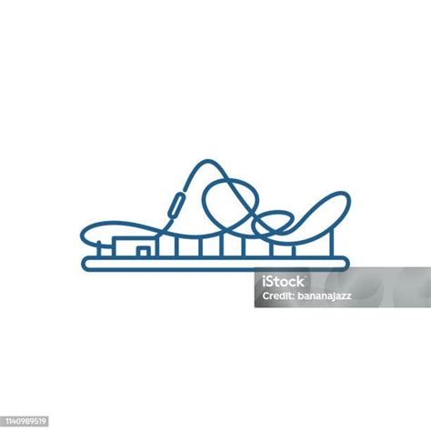롤러 코스터 라인 아이콘 개념입니다 롤러 코스터 평면 벡터 기호 기호 개요 그림 라인아트에 대한 스톡 벡터 아트 및 기타 이미지