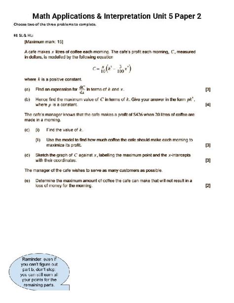 Ib Math Ai Topic 5 Calculus Paper 2 Sl And Hl By Bausacks Math Classes